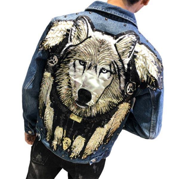 Lone Wolf Denim Jacket | Wolf-Horde